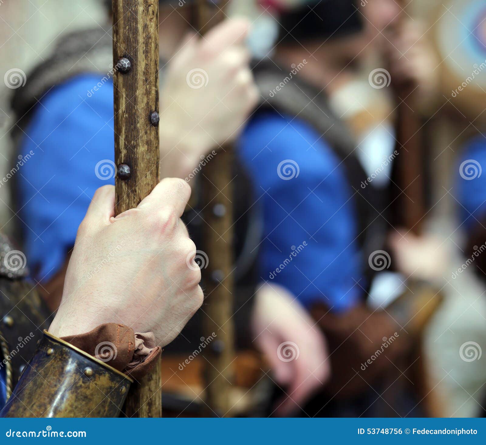 Soldiers with Medieval Uniforms Stock Photo - Image of fort, historian ...