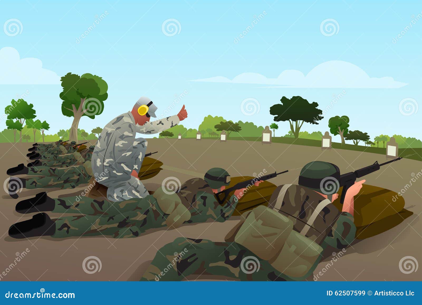 Soldiers in Military Training Stock Vector - Illustration of patriots ...