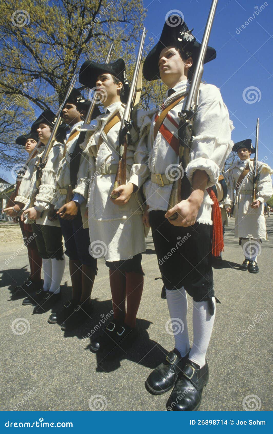 Soldiers with muskets editorial stock image. Image of reenactment ...