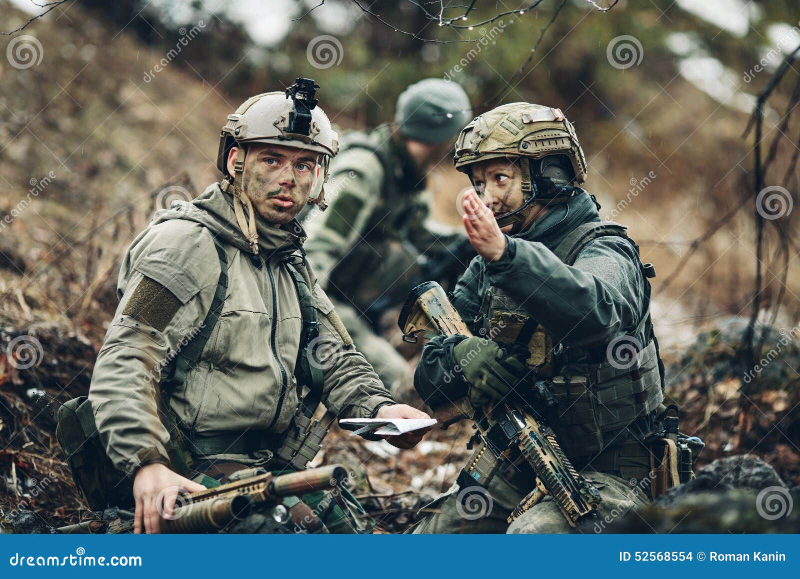 Soldiers on the Outdoor of Looking at the Map Stock Photo - Image of ...