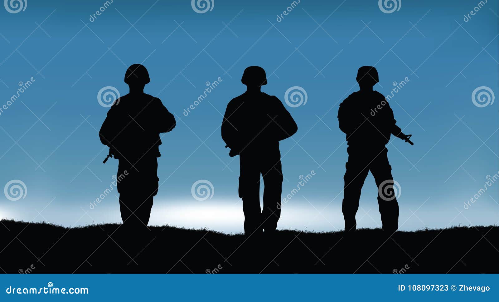 Soldiers on the Performance of the Combat Mission. Stock Illustration ...