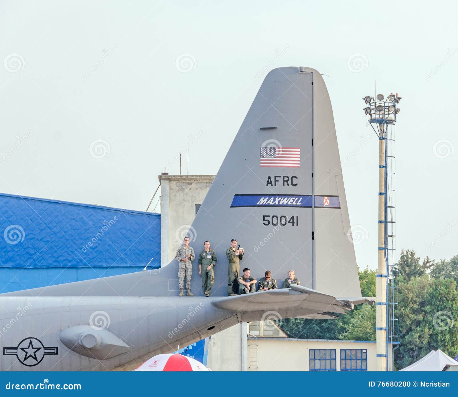 Soldiers Resting on US Army Airplane Tale, Named Maxwell Editorial ...