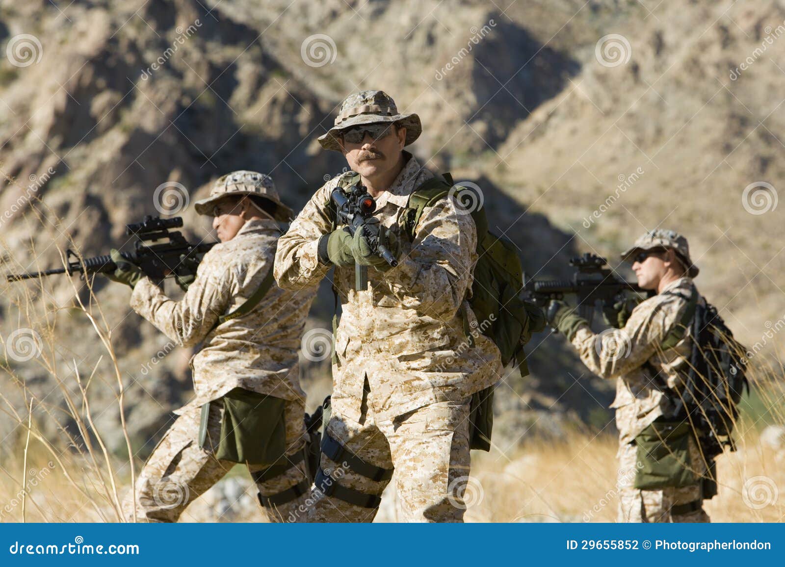 Soldiers with Rifles on Mission Stock Photo - Image of purpose ...