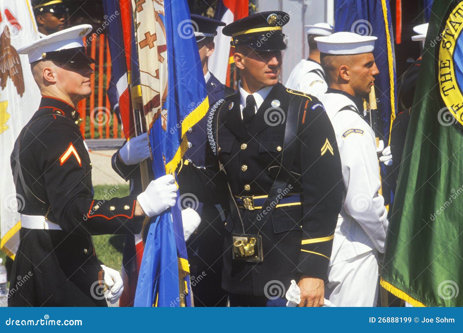 Soldiers and Sailors with Flags Editorial Stock Image - Image of ...