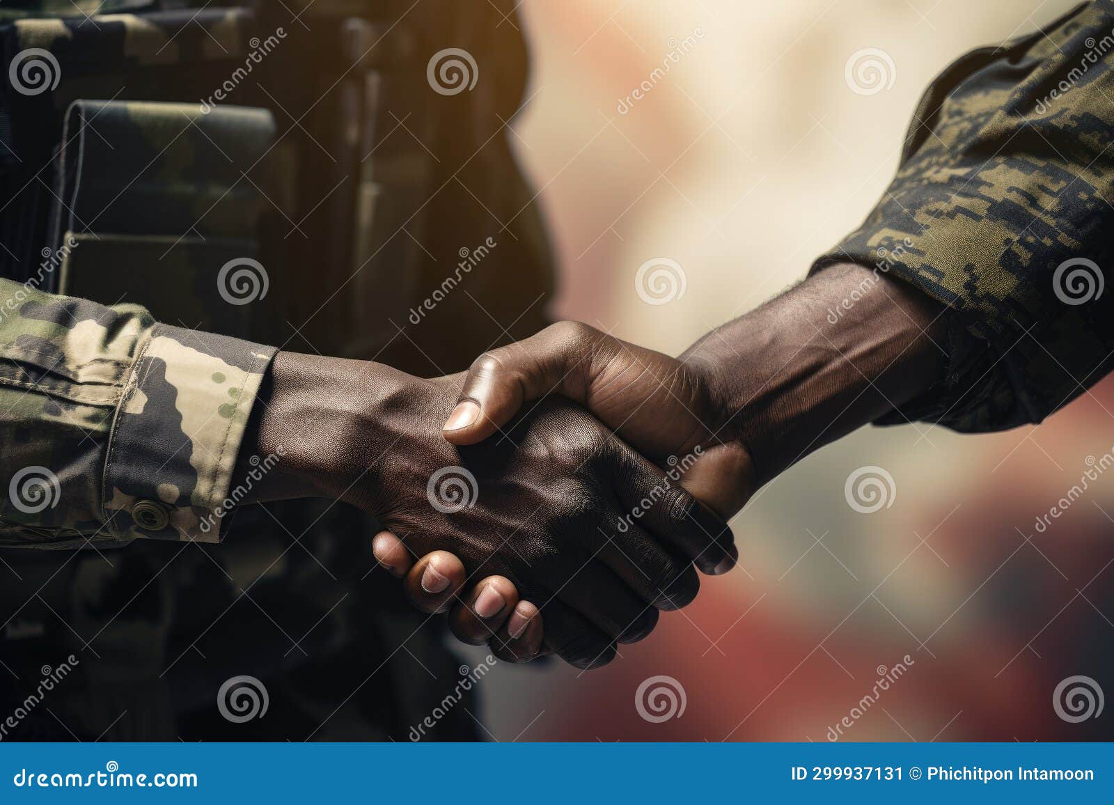 Soldiers Shaking Hands. War Peace and End. Ceasefire and Reconciliation ...