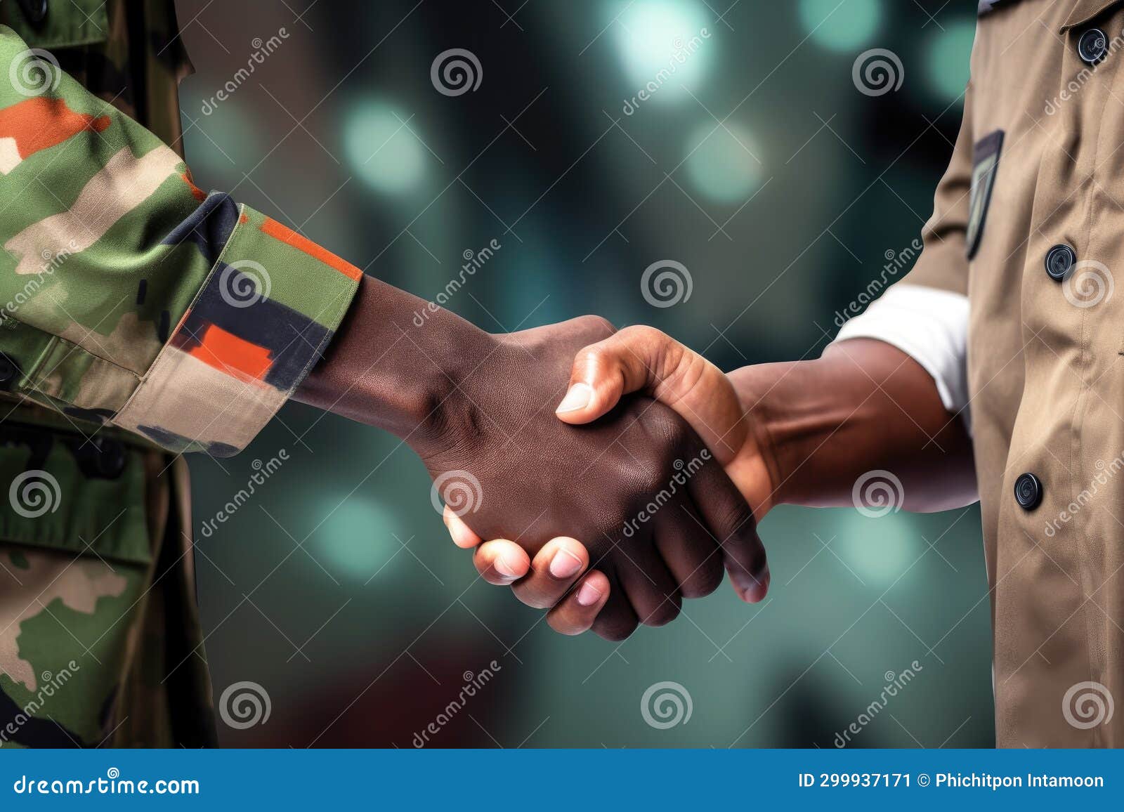 Soldiers Shaking Hands. War Peace and End. Ceasefire and Reconciliation ...