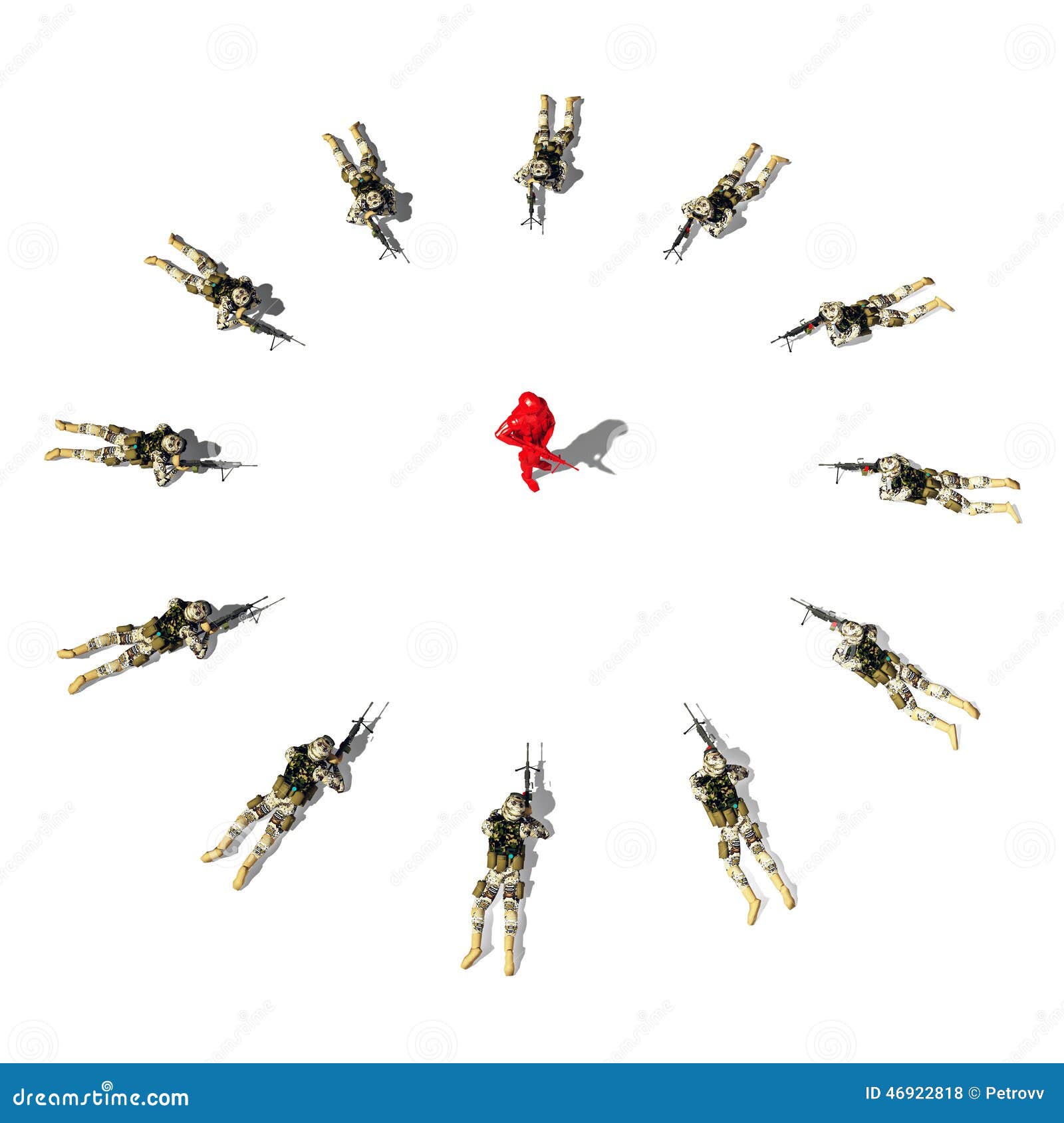 Soldiers Surrounded Soldier Stock Illustration - Illustration of ...