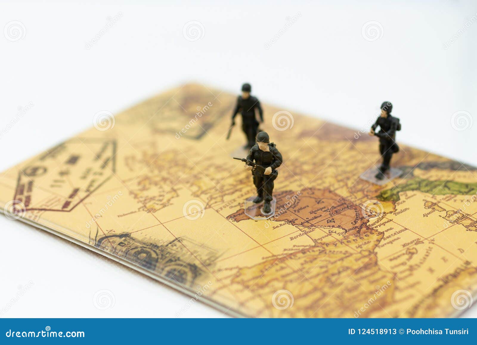 Soldiers Walking on the Country Map, Duty Keeping the People and the ...