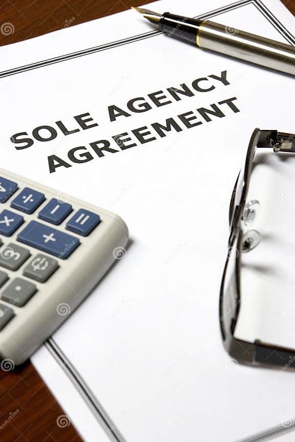 Sole Agency Agreement stock photo. Image of sole, contractual - 10099952