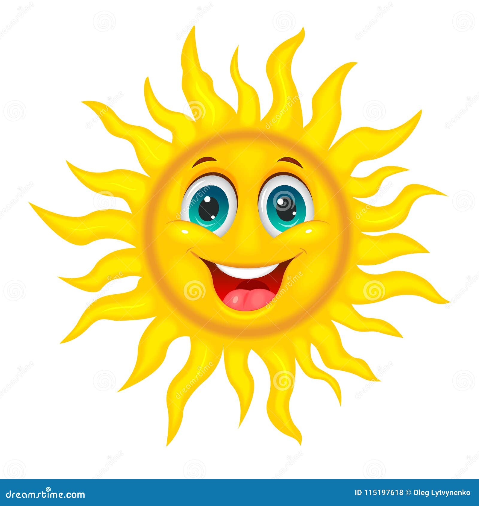 Sole allegro sorridente illustrazione vettoriale. Illustrazione di ...