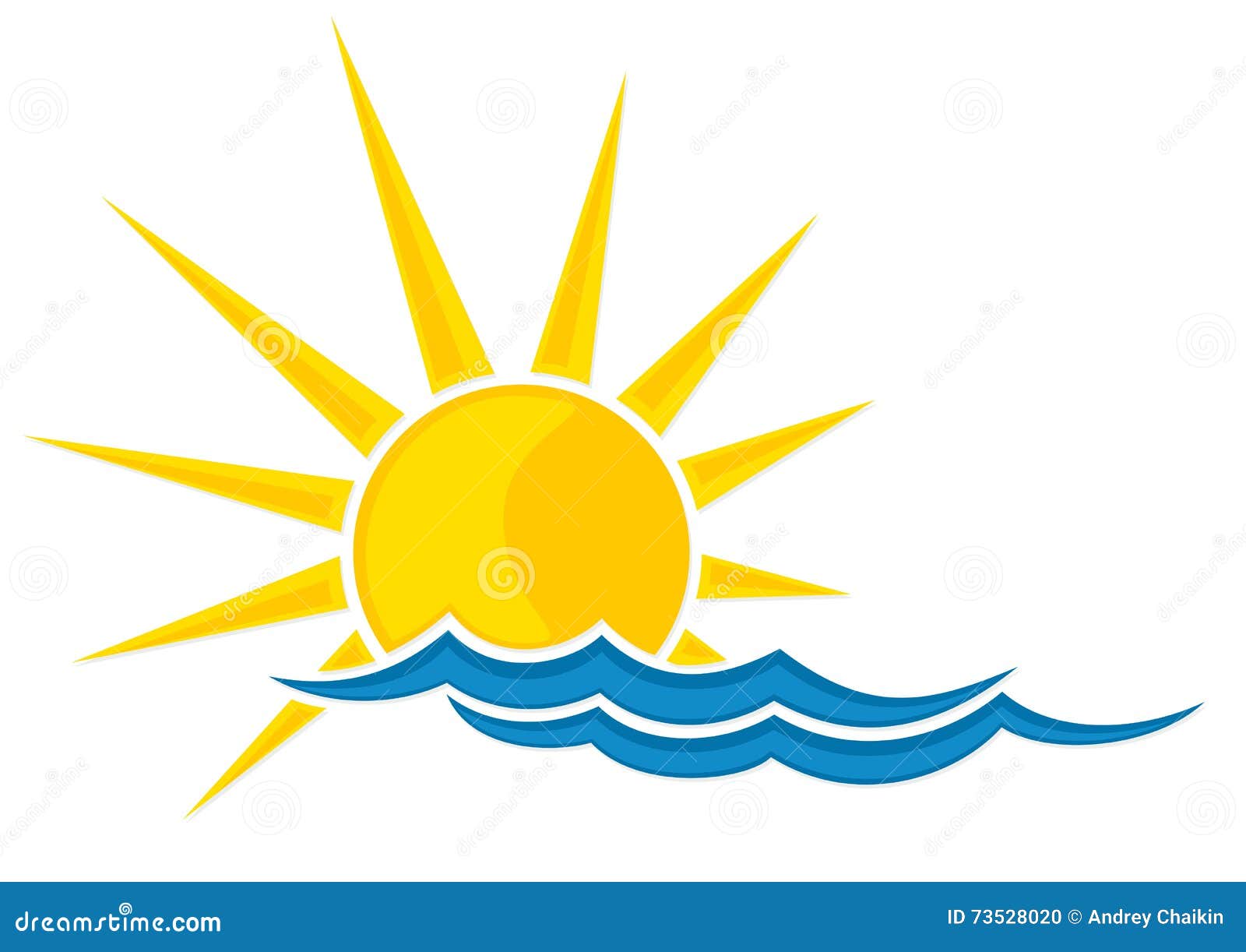 Sole e mare di logo illustrazione vettoriale. Illustrazione di marchio ...