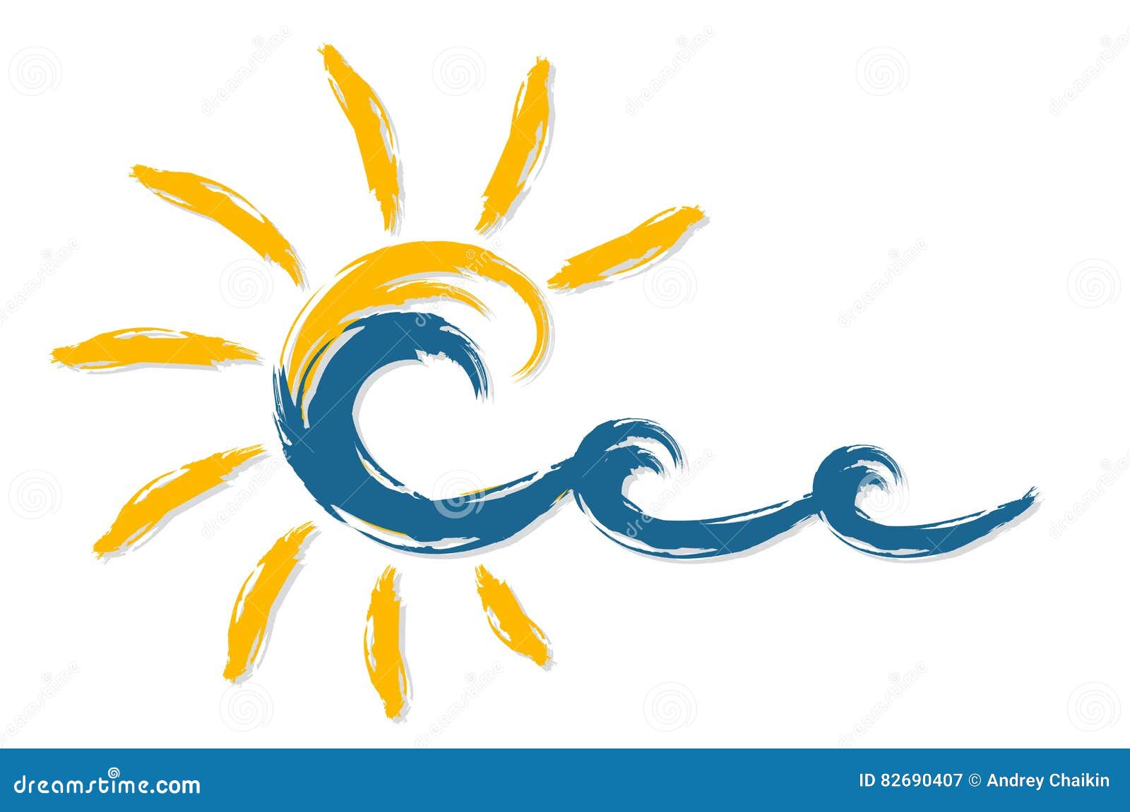 Sole e mare di logo illustrazione vettoriale. Illustrazione di simbolo ...