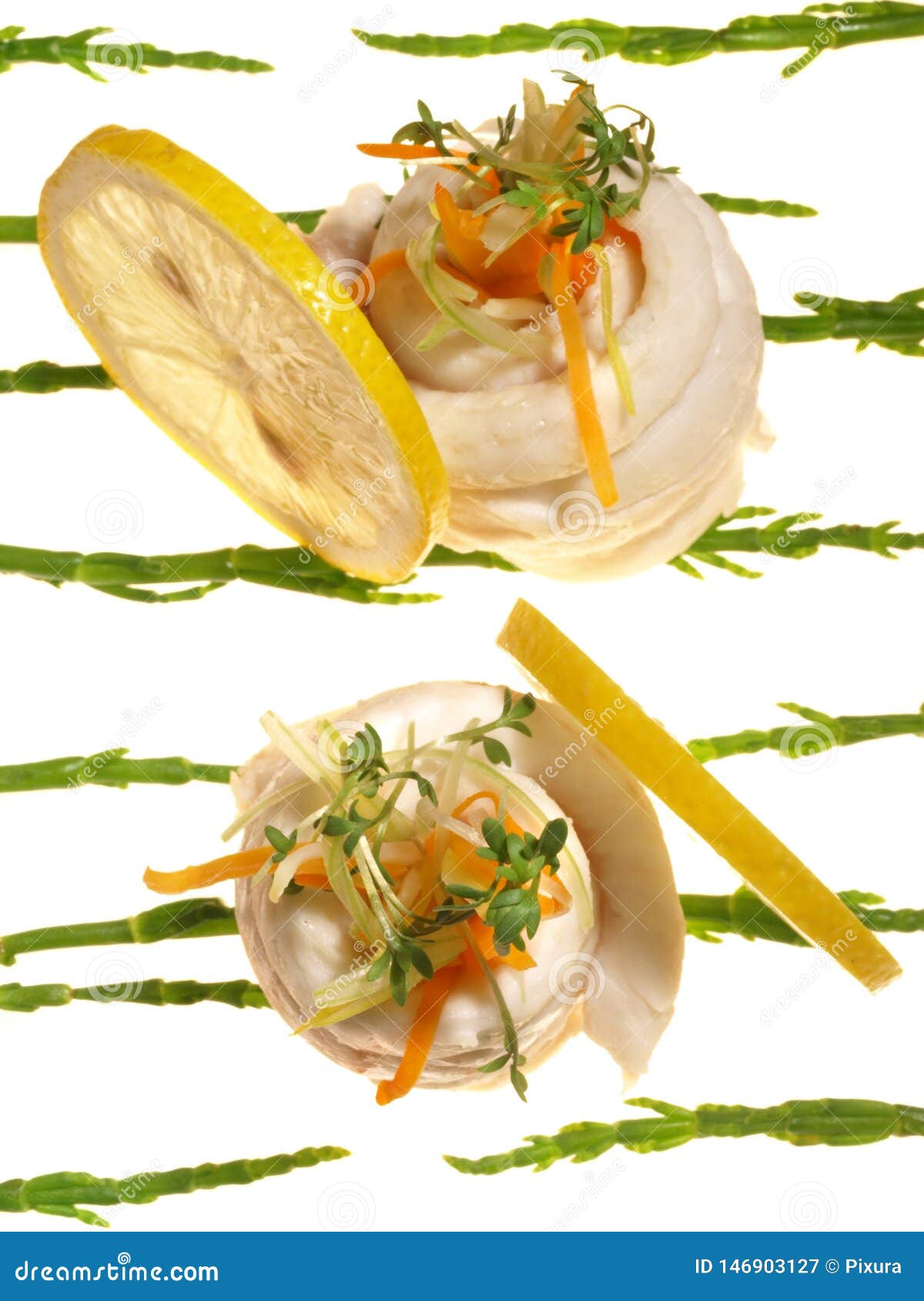 Sole Fillet Rolls - Flatfish - Top View Stock Image - Image of dinner ...