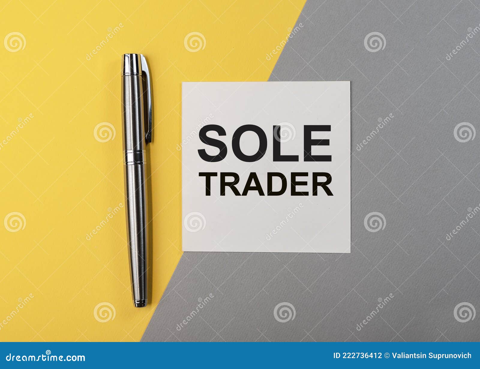 SOLE TRADER TEXT on NOTE on Table, Top View Stock Photo - Image of ...