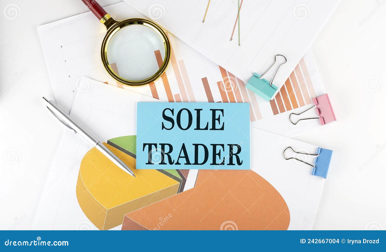 SOLE TRADER Text on the Sticker on the Paper Diagram Stock Photo ...