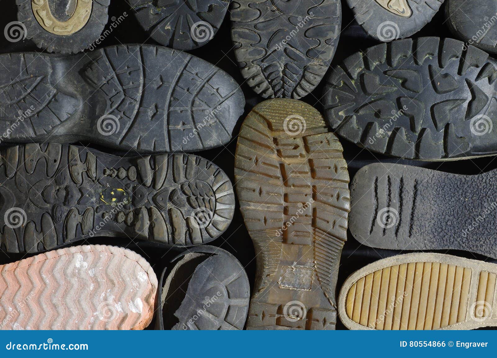 Soled shoes old stock photo. Image of group, vintage - 80554866