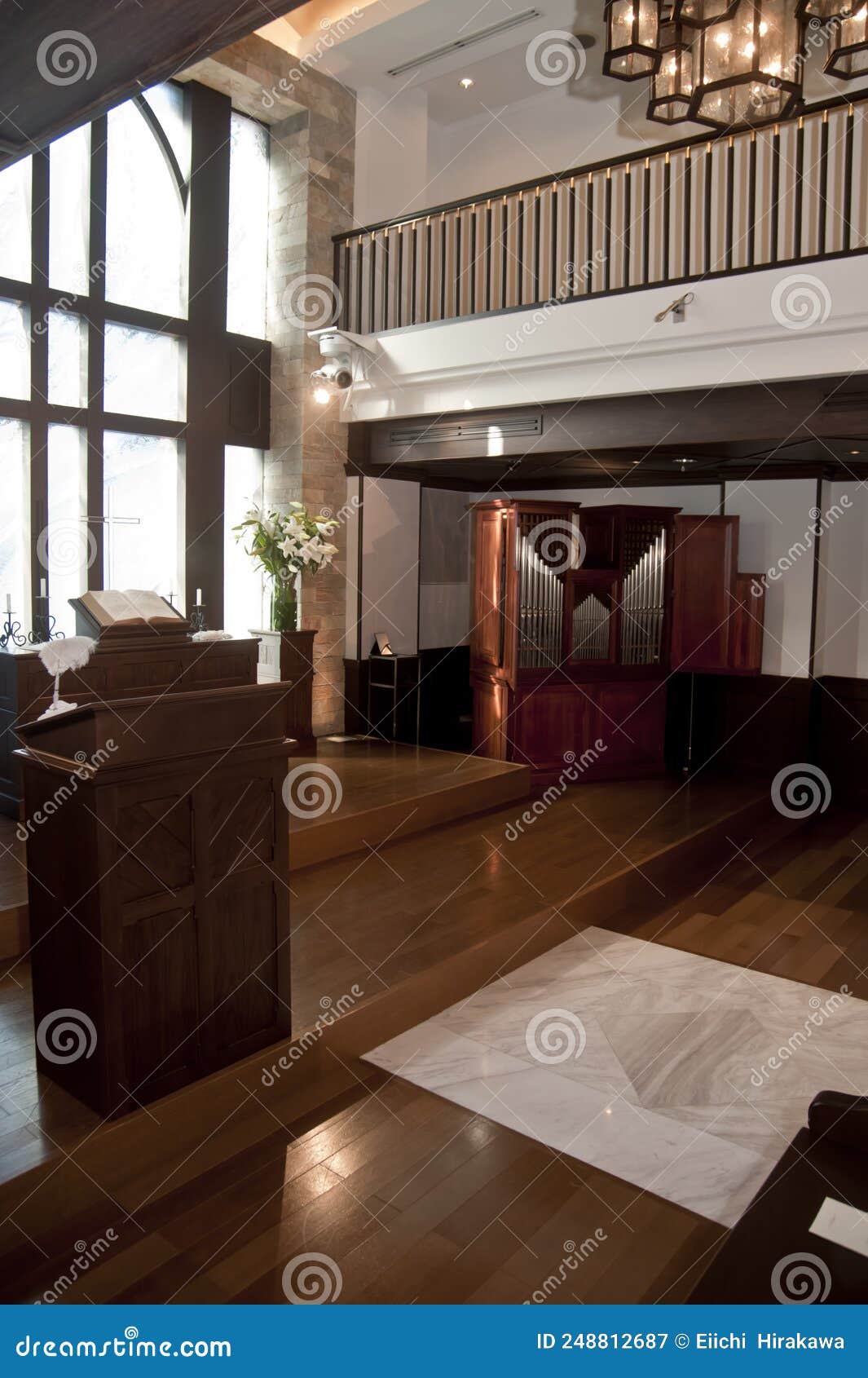 The Solemn Look of a Modern Interior Stock Image - Image of chapel ...