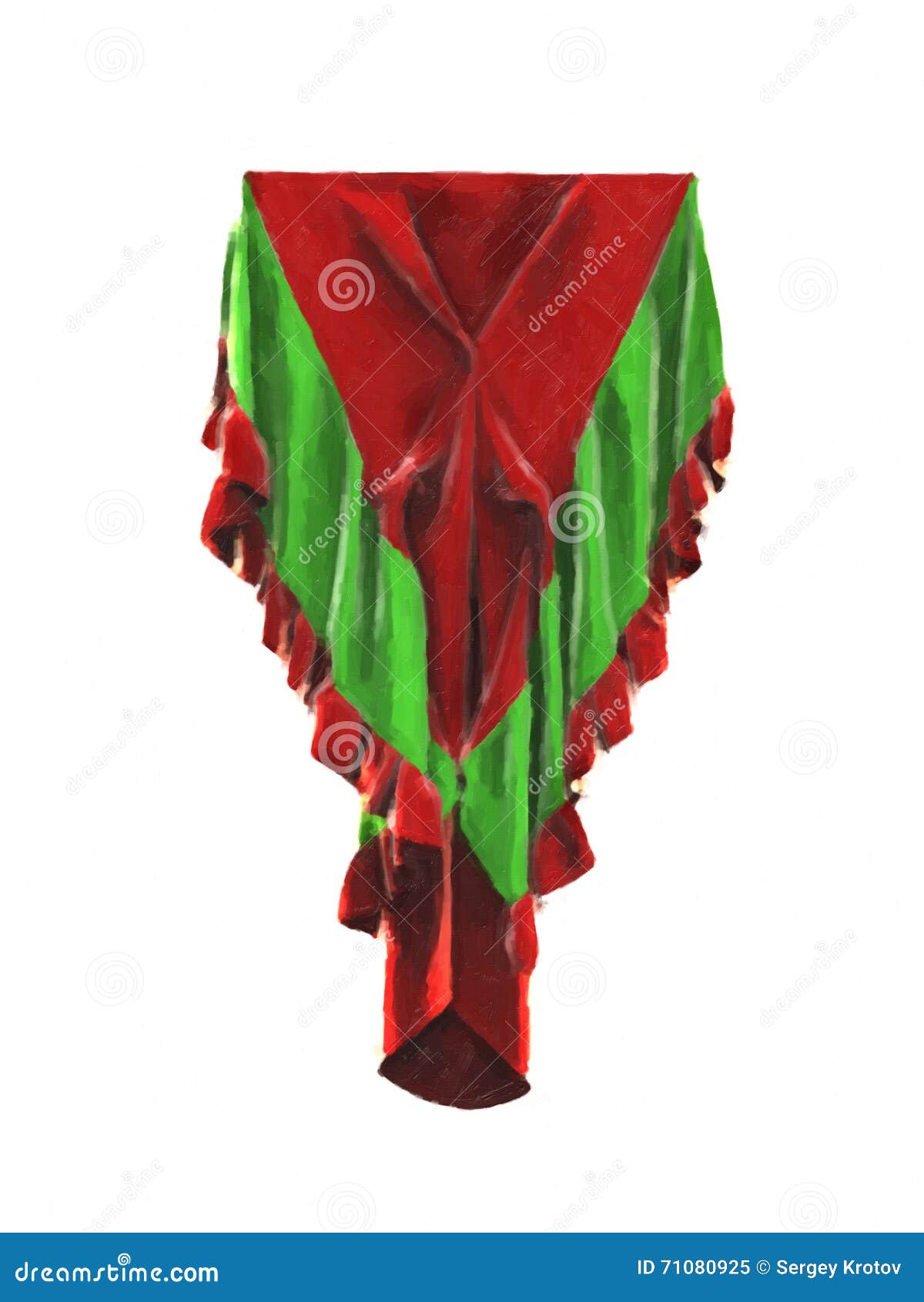 Solemn Vintage Castle Drape on White Oil Painted. Stock Illustration ...