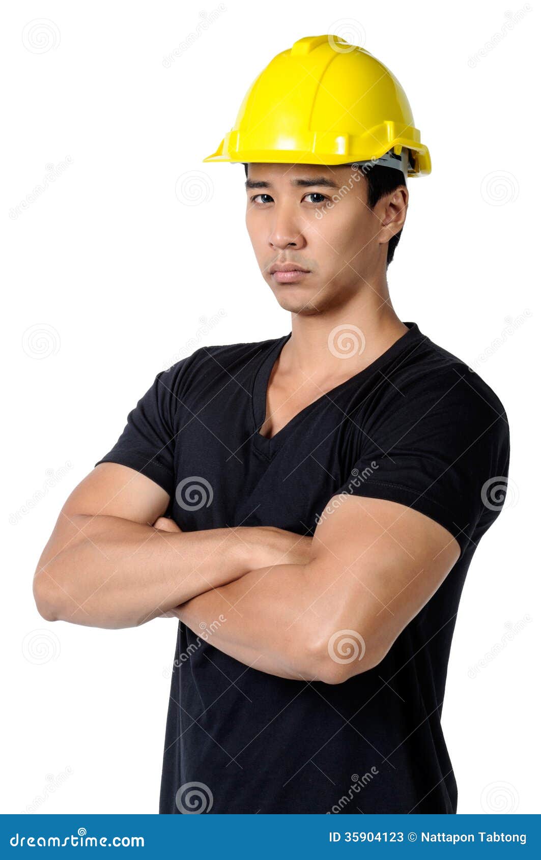 A Solemn Young Foreman Isolated Stock Image - Image of profession ...