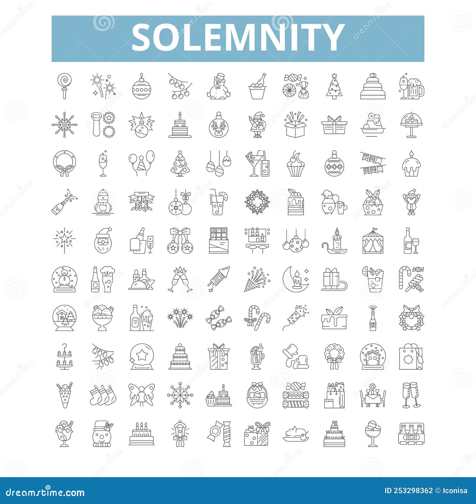 Solemnity Icons, Line Symbols, Web Signs, Vector Set, Isolated ... Solemnity Icons, Line Symbols, Web Signs, Vector Set, Isolated ...