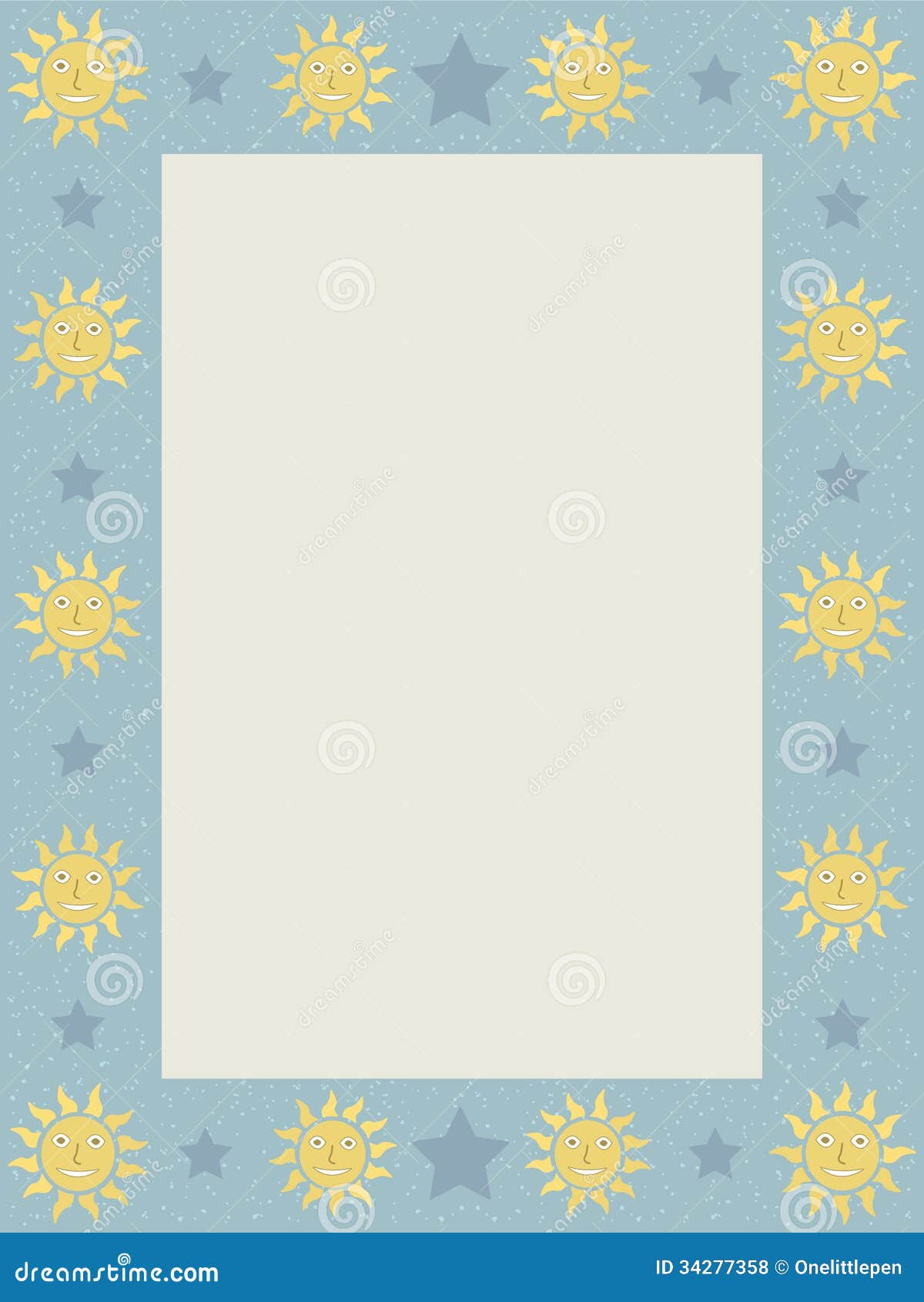 Soles Con El Marco Rectangular De Las Estrellas Ilustración del Vector ...