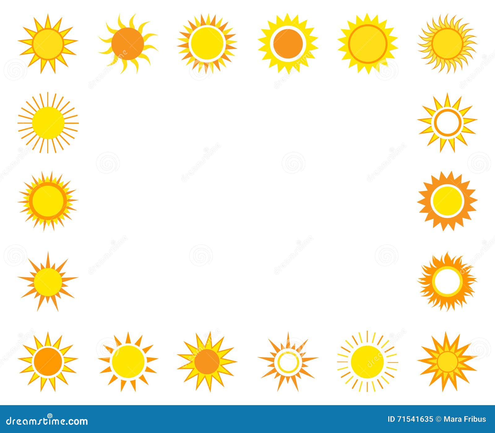 Soles En El Marco Del Cielo Ilustración del Vector - Ilustración de ...