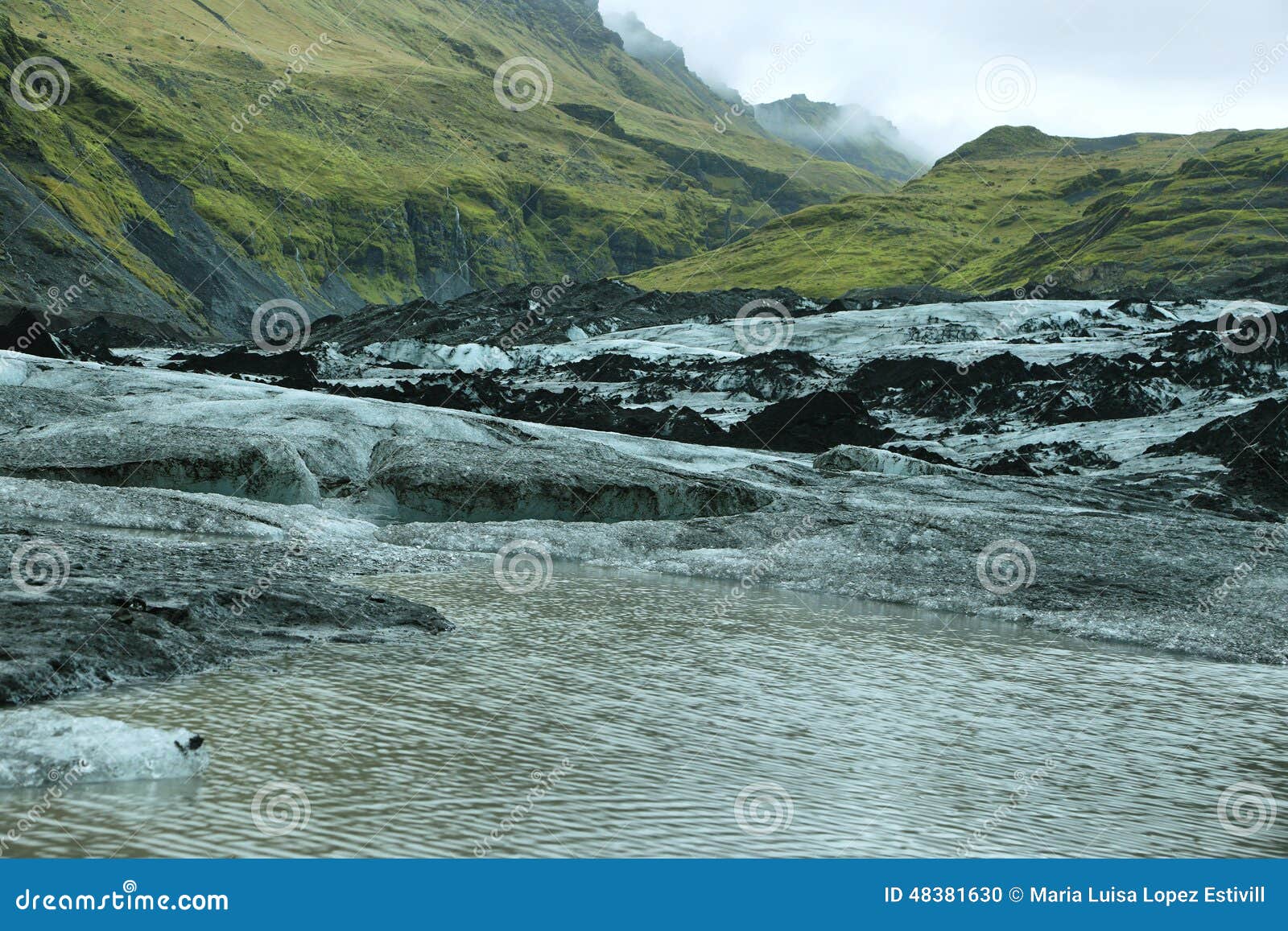 Solheimajokull-Gletscher in Island Stockfoto - Bild von rauh, felsen ...