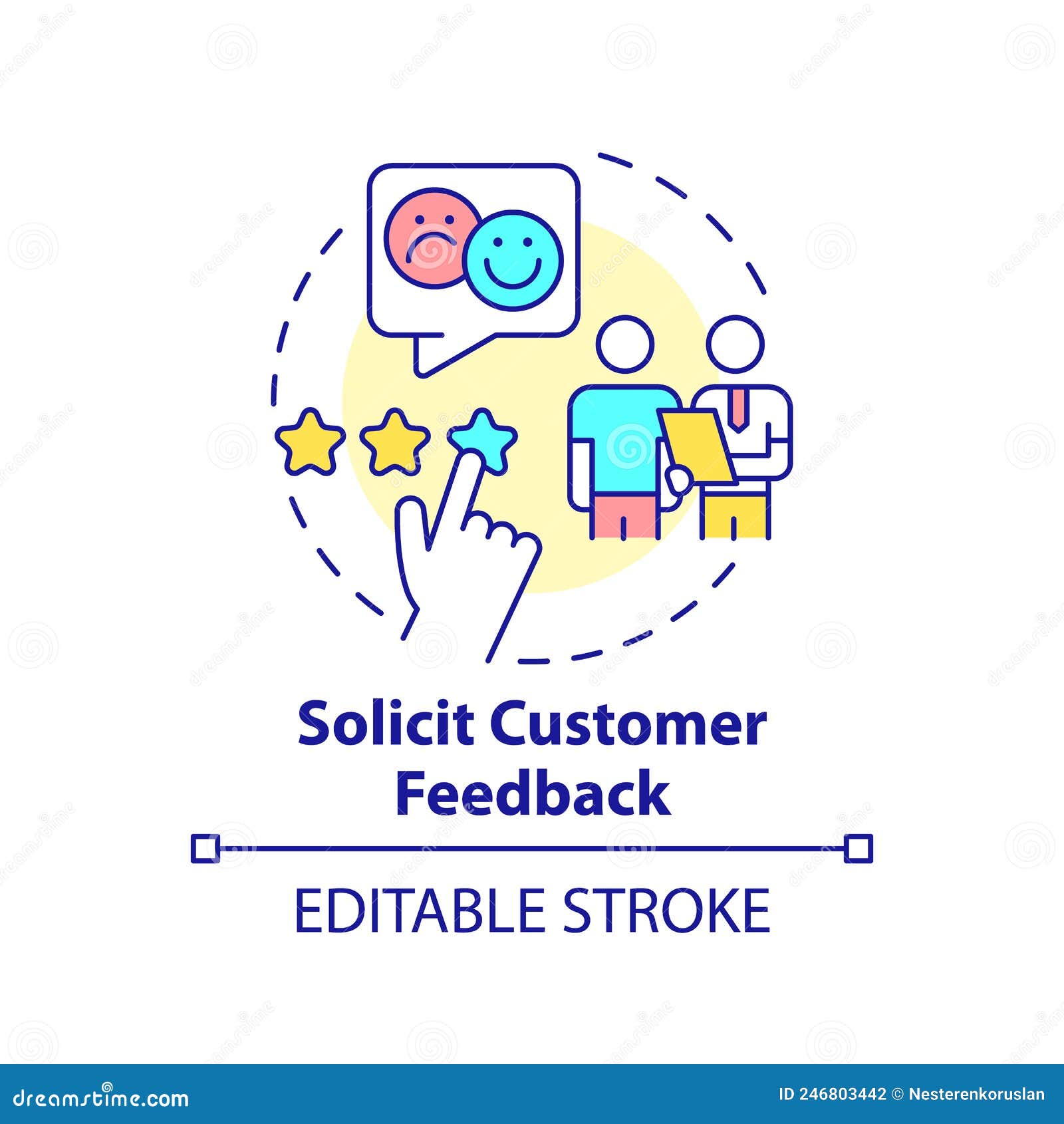 Solicit Customer Feedback Concept Icon Stock Vector - Illustration of ...