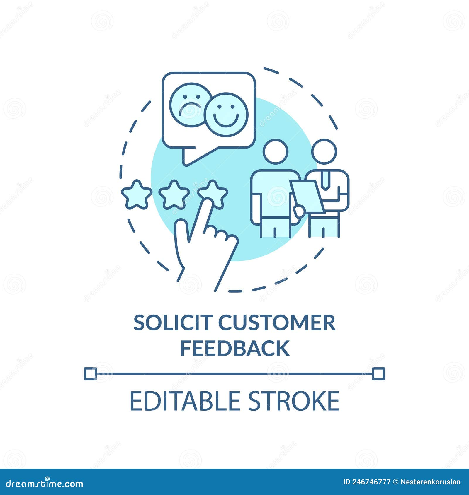 Solicit Customer Feedback Turquoise Concept Icon Stock Vector ...