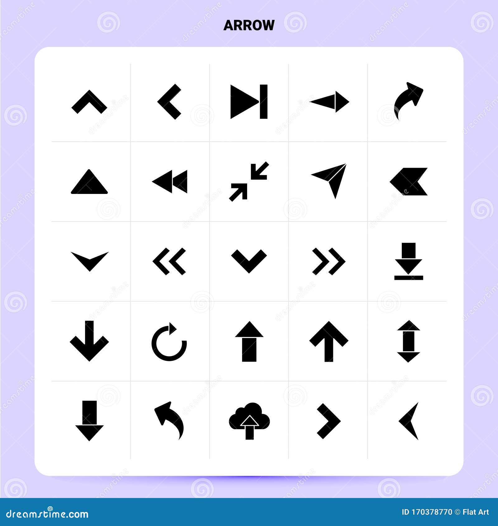 Solid 25 Arrow Icon Set. Vector Glyph Style Design Black Icons Set ...