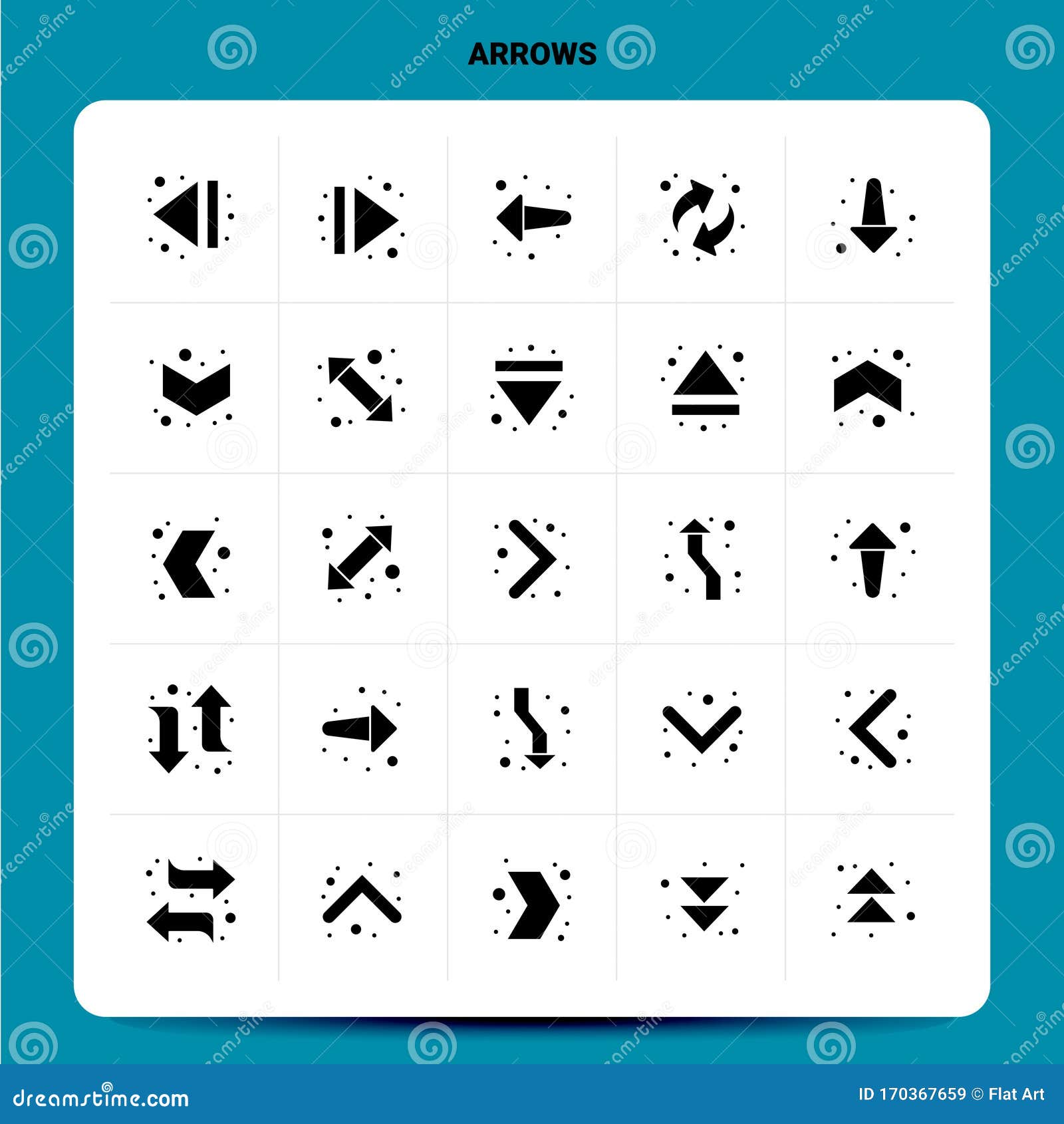 Solid 25 Arrows Icon Set. Vector Glyph Style Design Black Icons Set ...