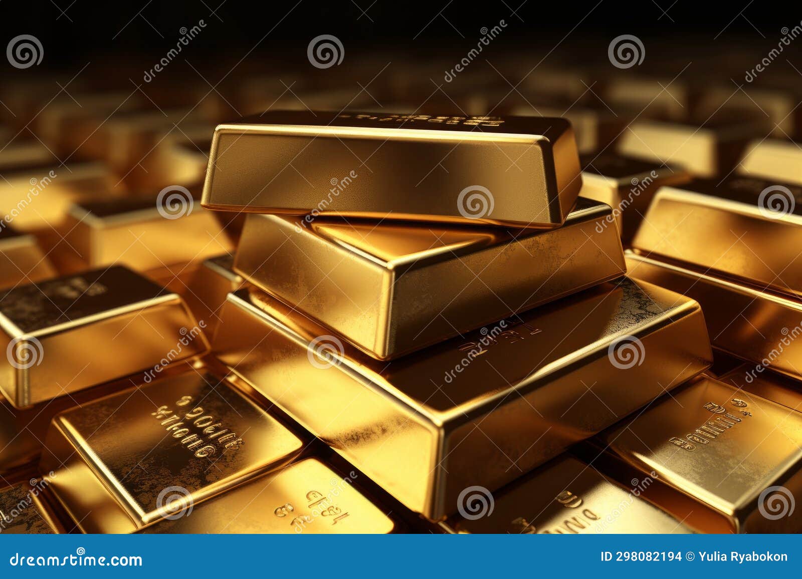 Solid Bank Gold Stack Bars. Generate Ai Stock Photo - Image of market ...