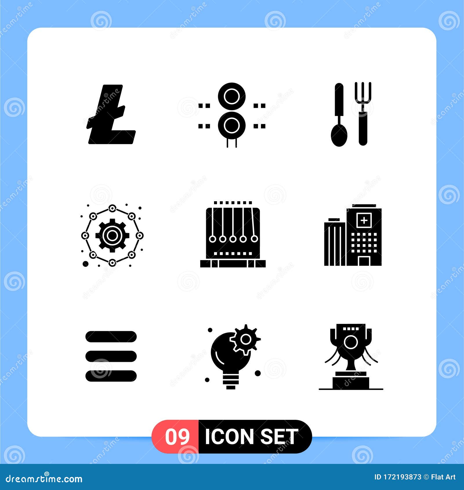 9 Solid Black Icon Pack Glyph Symbols for Mobile Apps Isolated on White ...