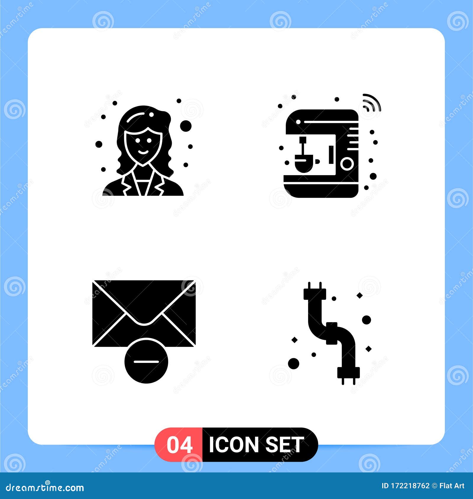 4 Solid Black Icon Pack Glyph Symbols for Mobile Apps Isolated on White ...