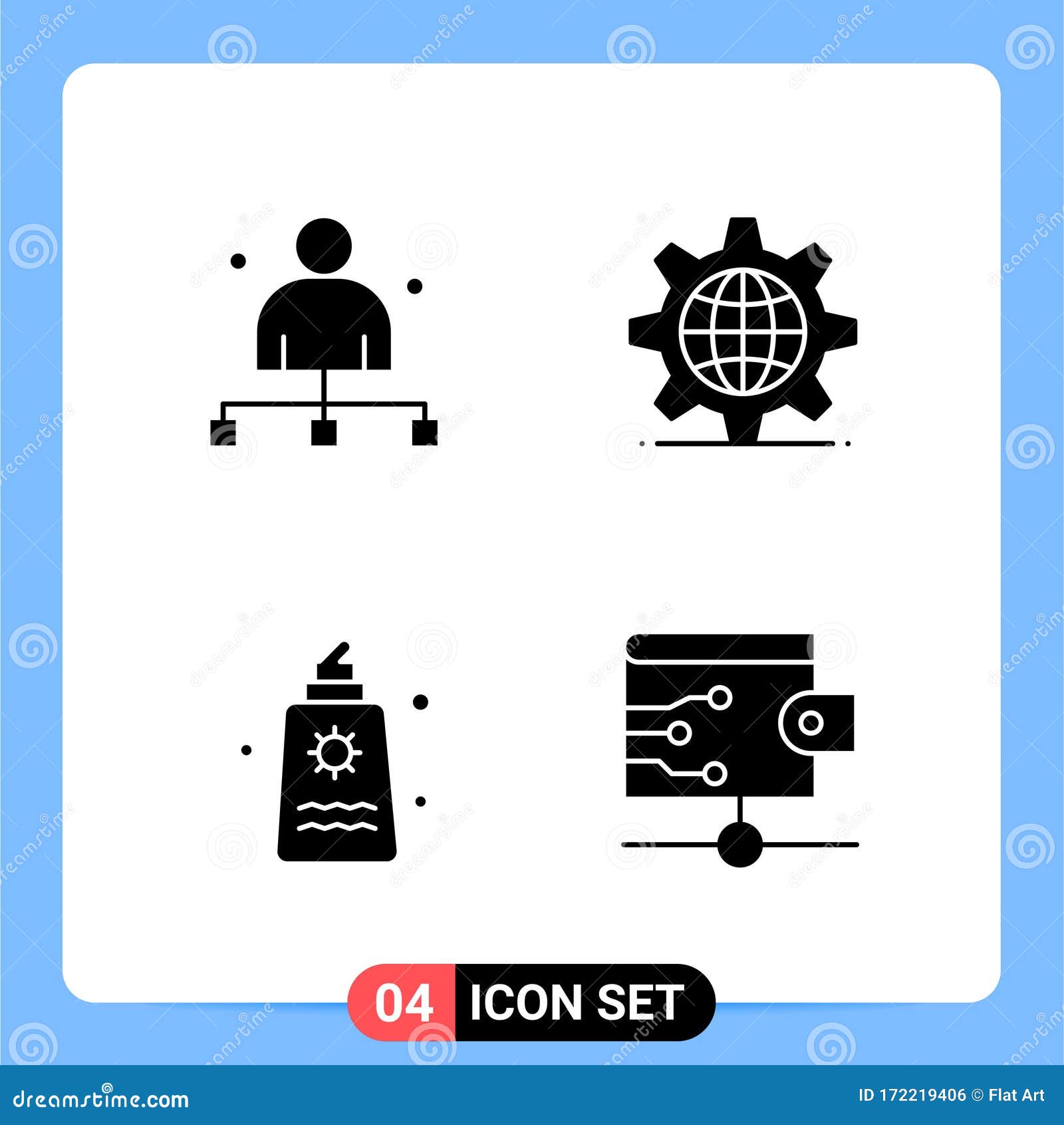 4 Solid Black Icon Pack Glyph Symbols for Mobile Apps Isolated on White ...