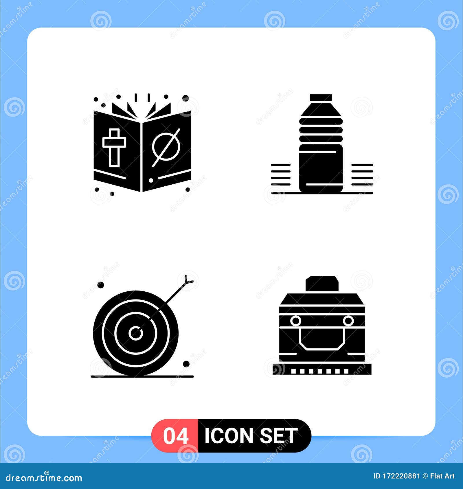 4 Solid Black Icon Pack Glyph Symbols for Mobile Apps Isolated on White ...
