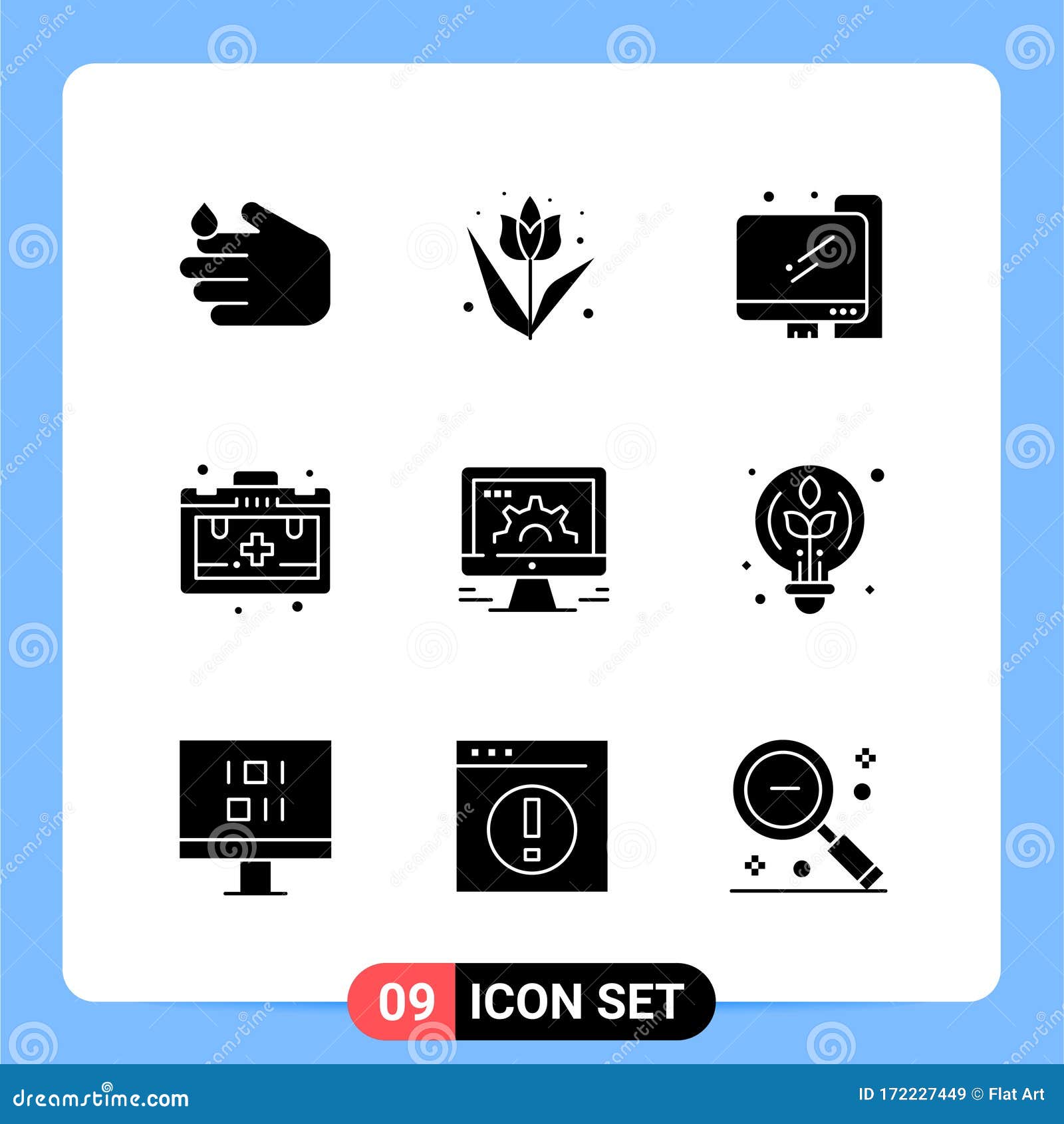 9 Solid Black Icon Pack Glyph Symbols for Mobile Apps Isolated on White ...