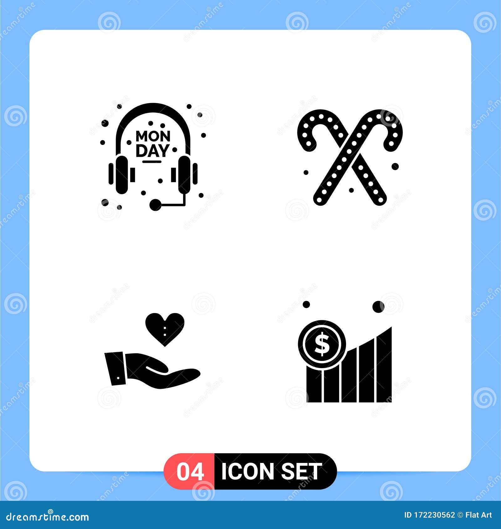 4 Solid Black Icon Pack Glyph Symbols for Mobile Apps Isolated on White ...