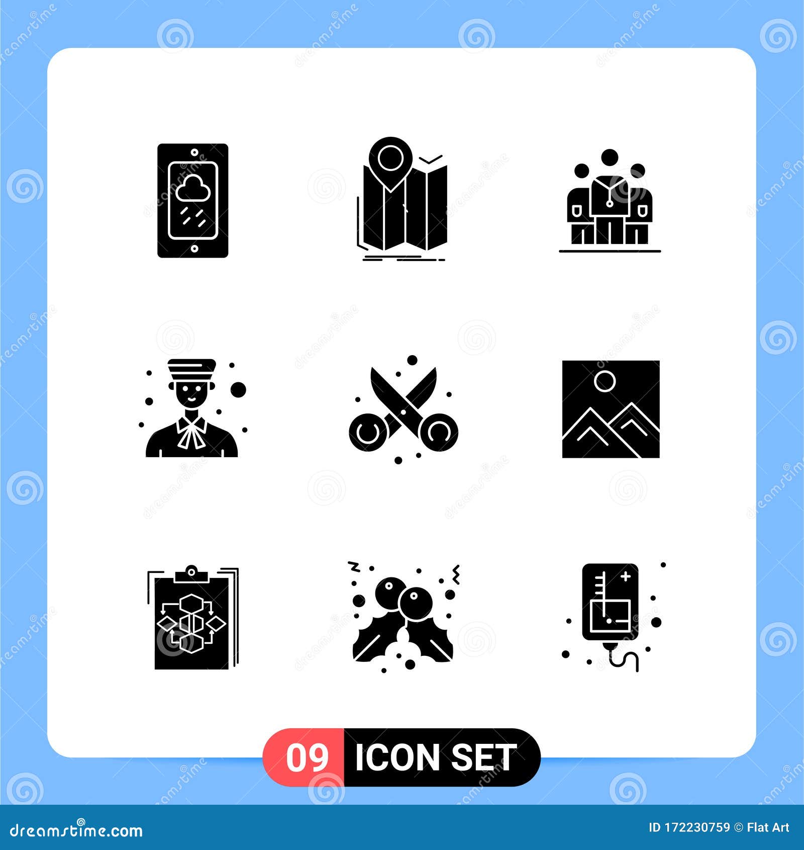 9 Solid Black Icon Pack Glyph Symbols for Mobile Apps Isolated on White ...