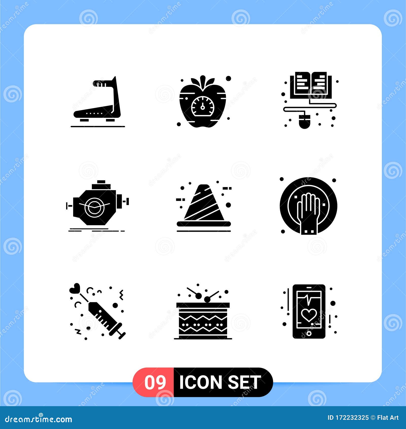 9 Solid Black Icon Pack Glyph Symbols for Mobile Apps Isolated on White ...
