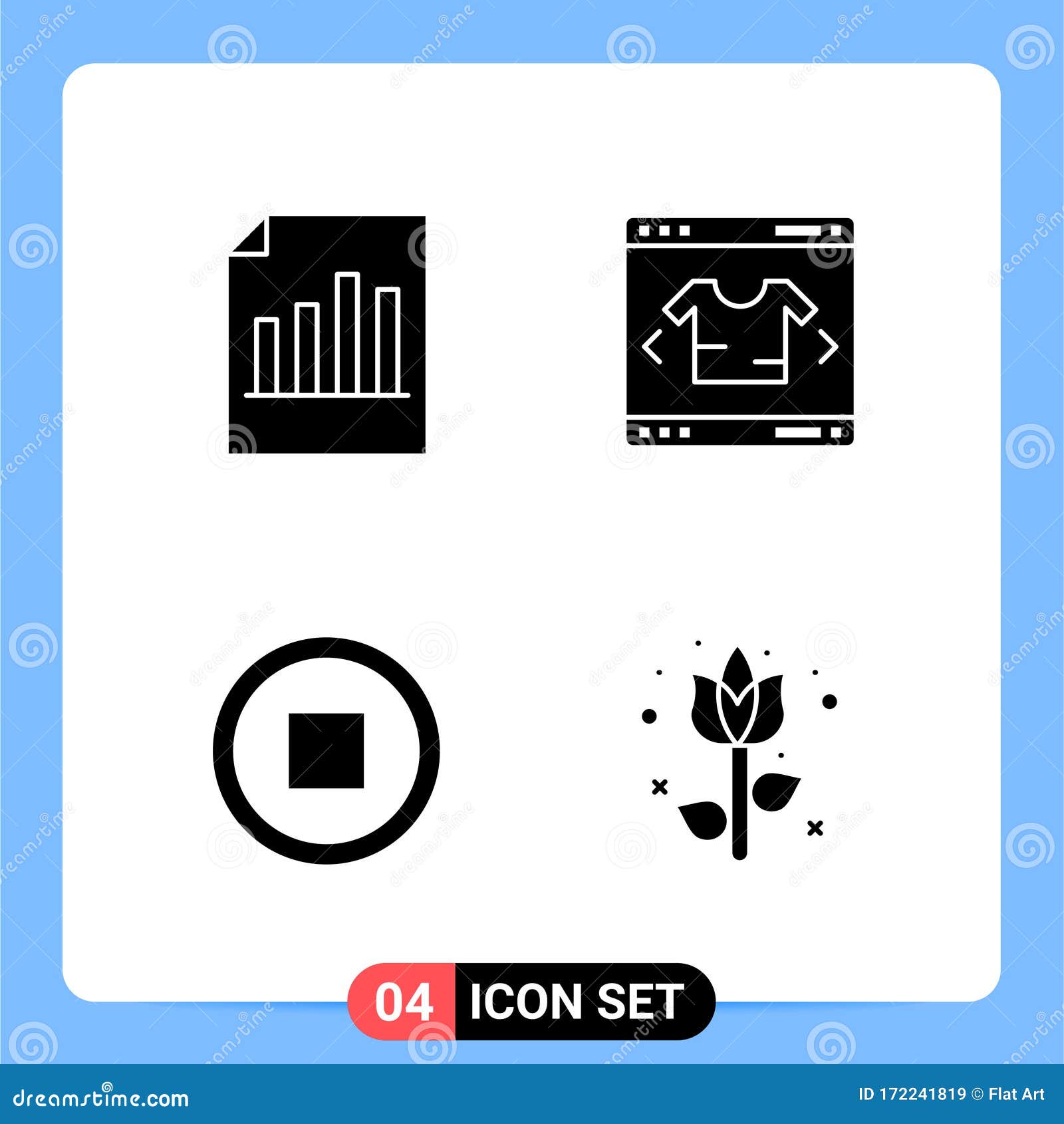 4 Solid Black Icon Pack Glyph Symbols for Mobile Apps Isolated on White ...