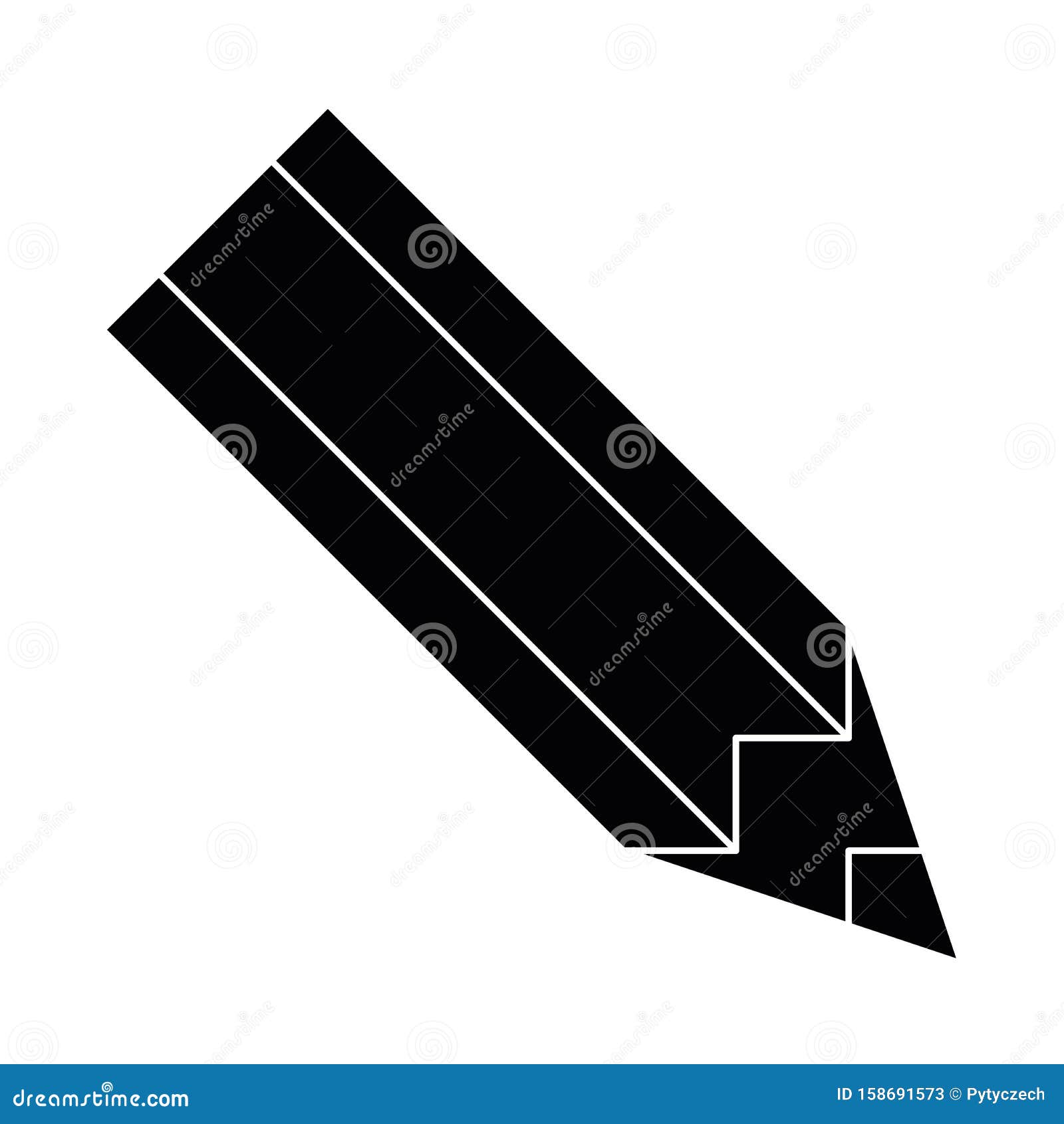 Solid Black Pencil Silhouette. Simple Flat Vector Icon Stock Vector ...