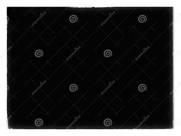 Solid Blank Empty Black Rectangle Screen Abstract with White Outline ...