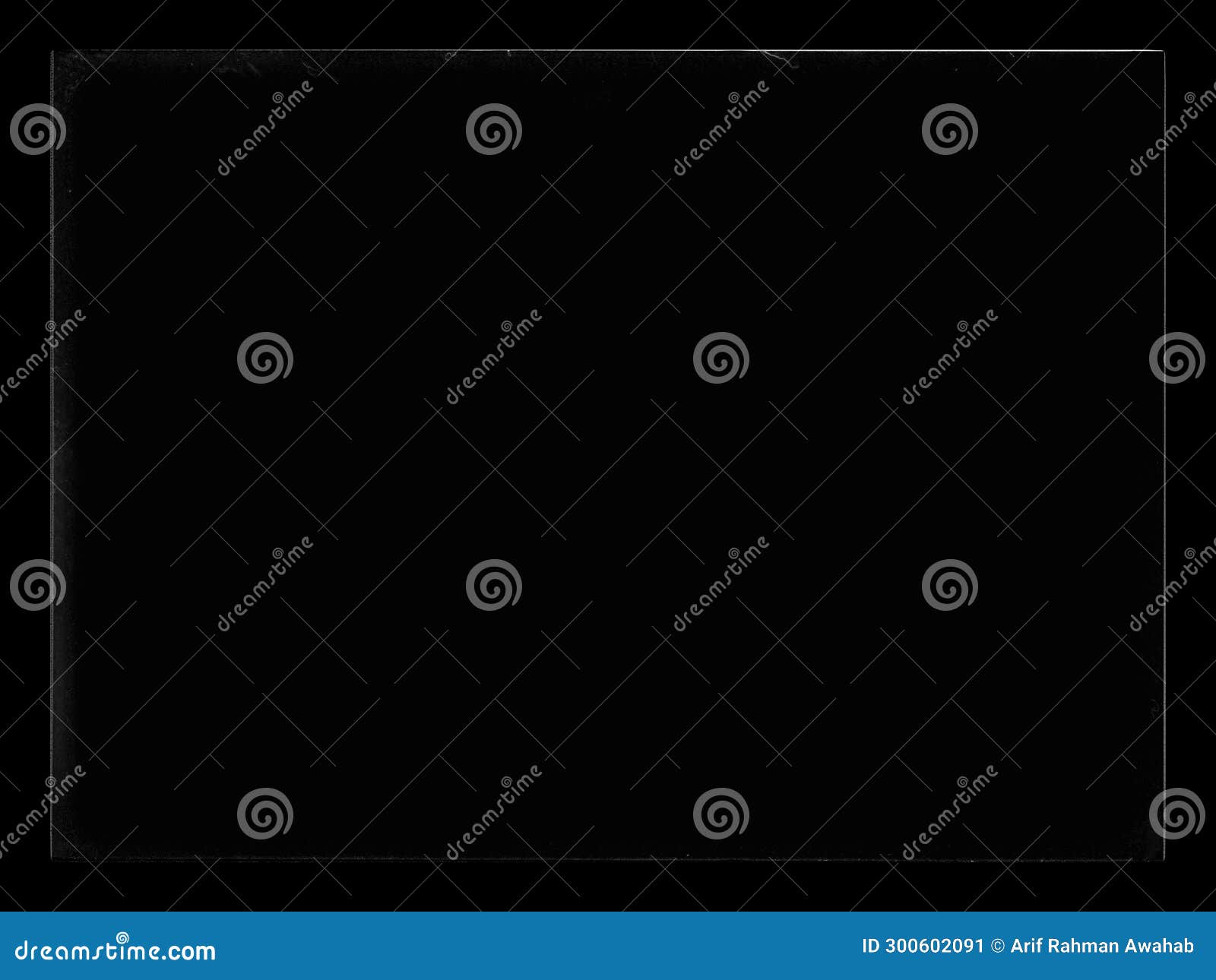 Solid Blank Empty Black Rectangle Screen Abstract with White Outline ...