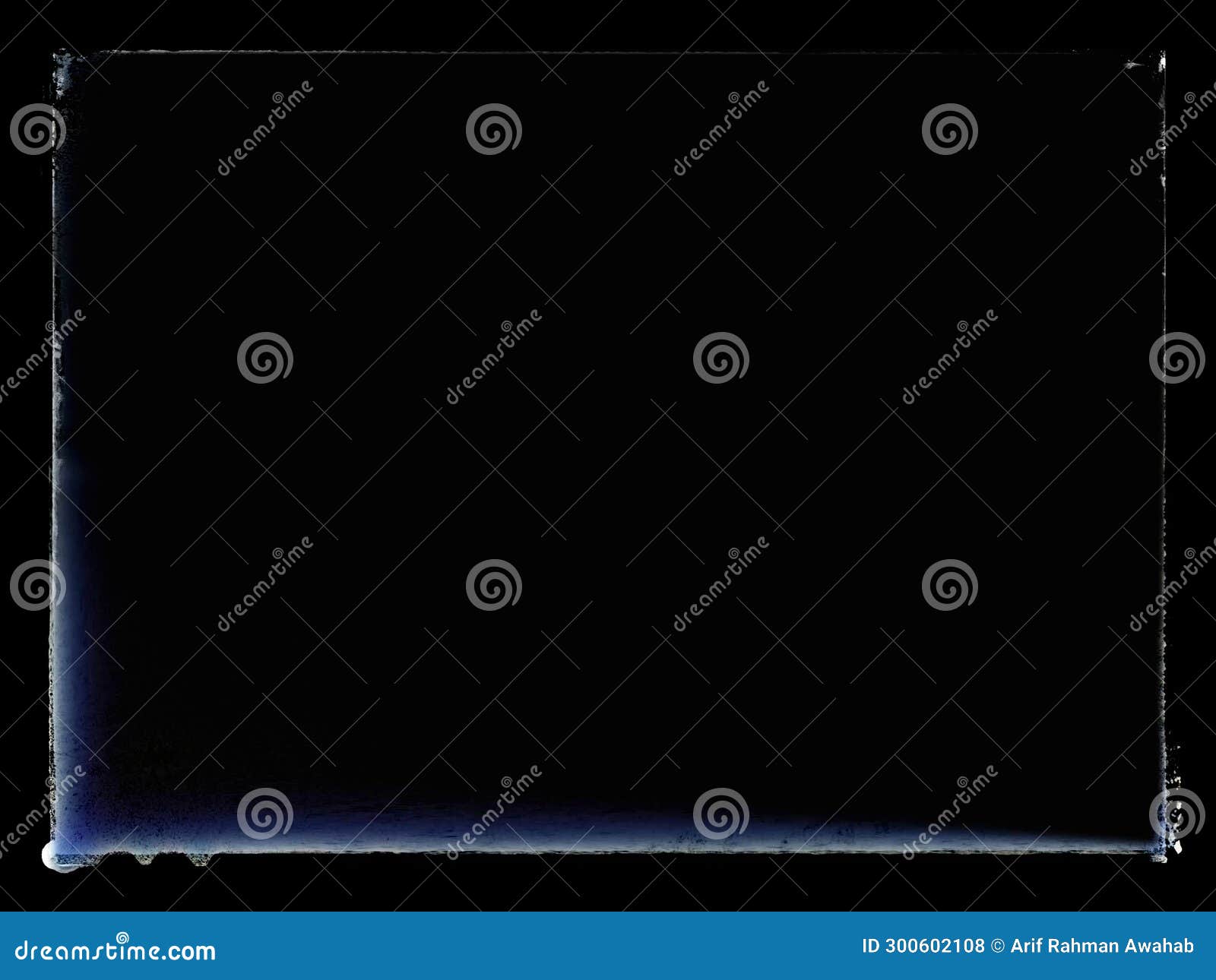 Solid Blank Empty Black Rectangle Screen Abstract with White Outline ...