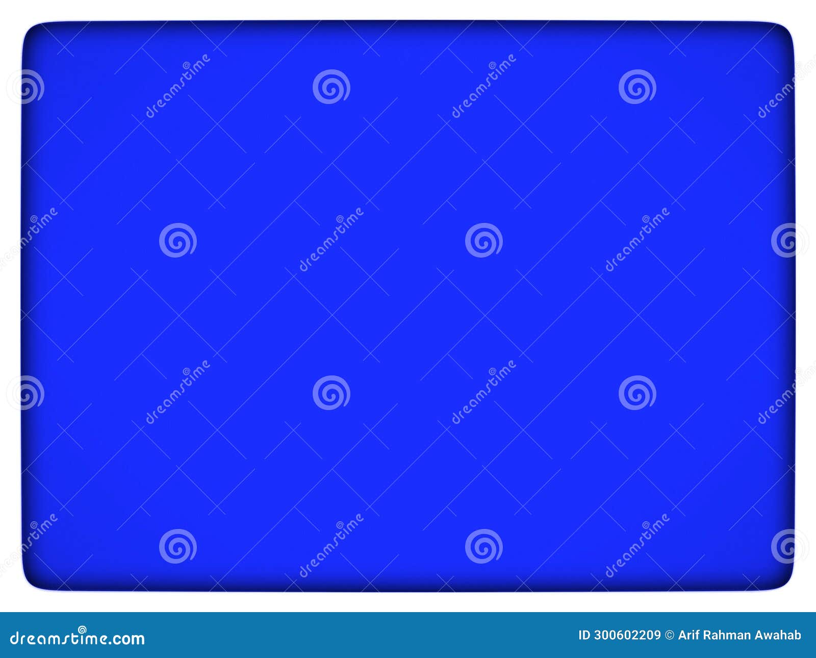 Solid Blank Empty Blue Rectangle Screen Abstract with White Outline ...