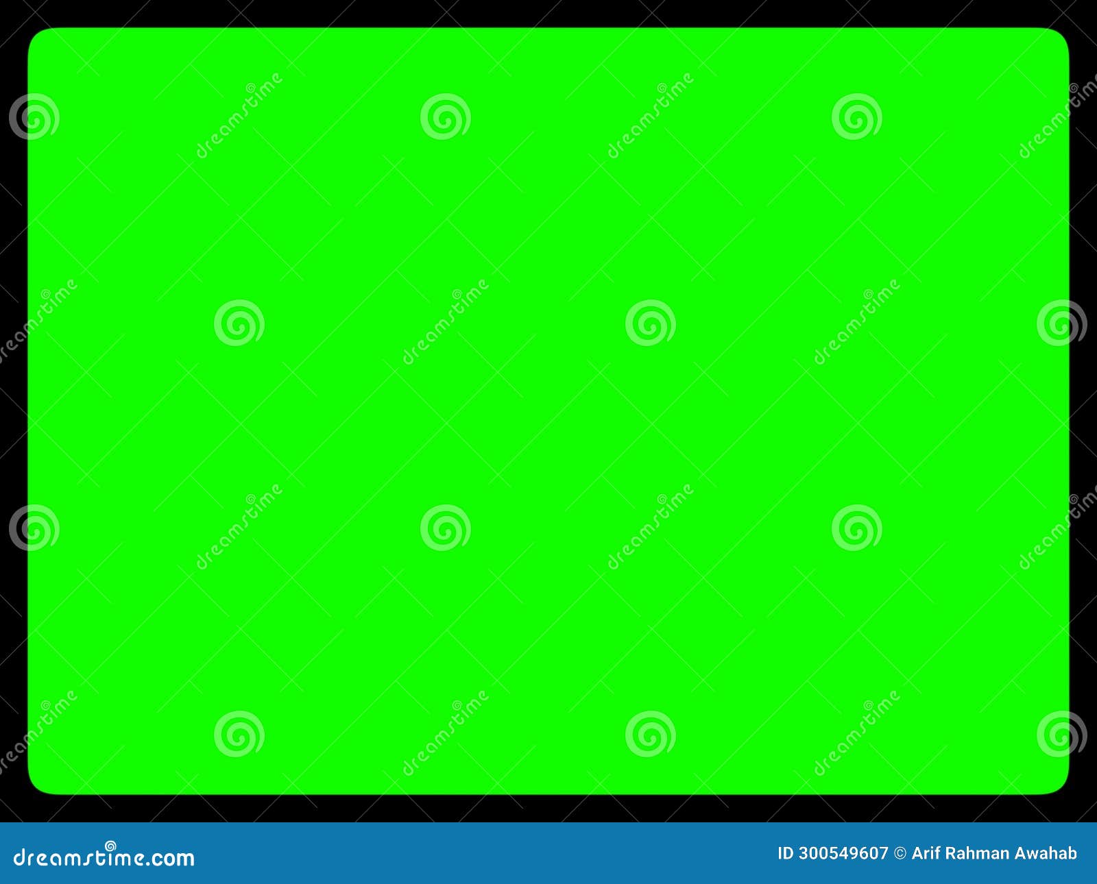 Solid Blank Empty Green Rectangle Screen Abstract with Black Outline ...