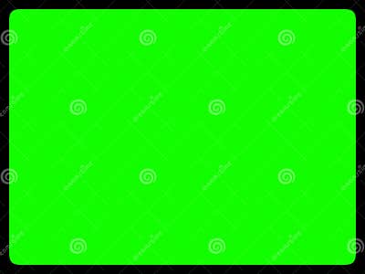 Solid Blank Empty Green Rectangle Screen Abstract with Black Outline ...