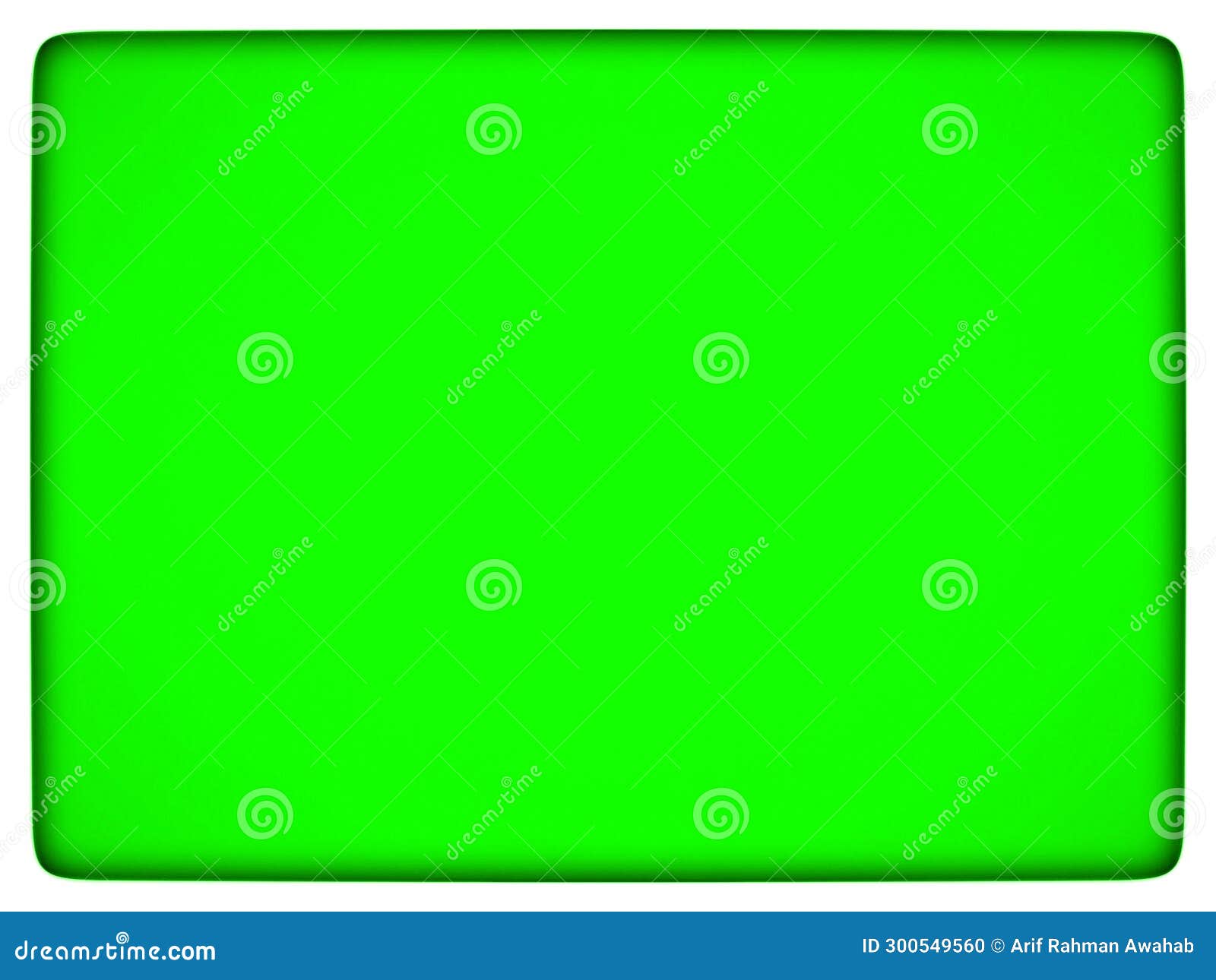 Solid Blank Empty Green Rectangle Screen Abstract with White Outline ...