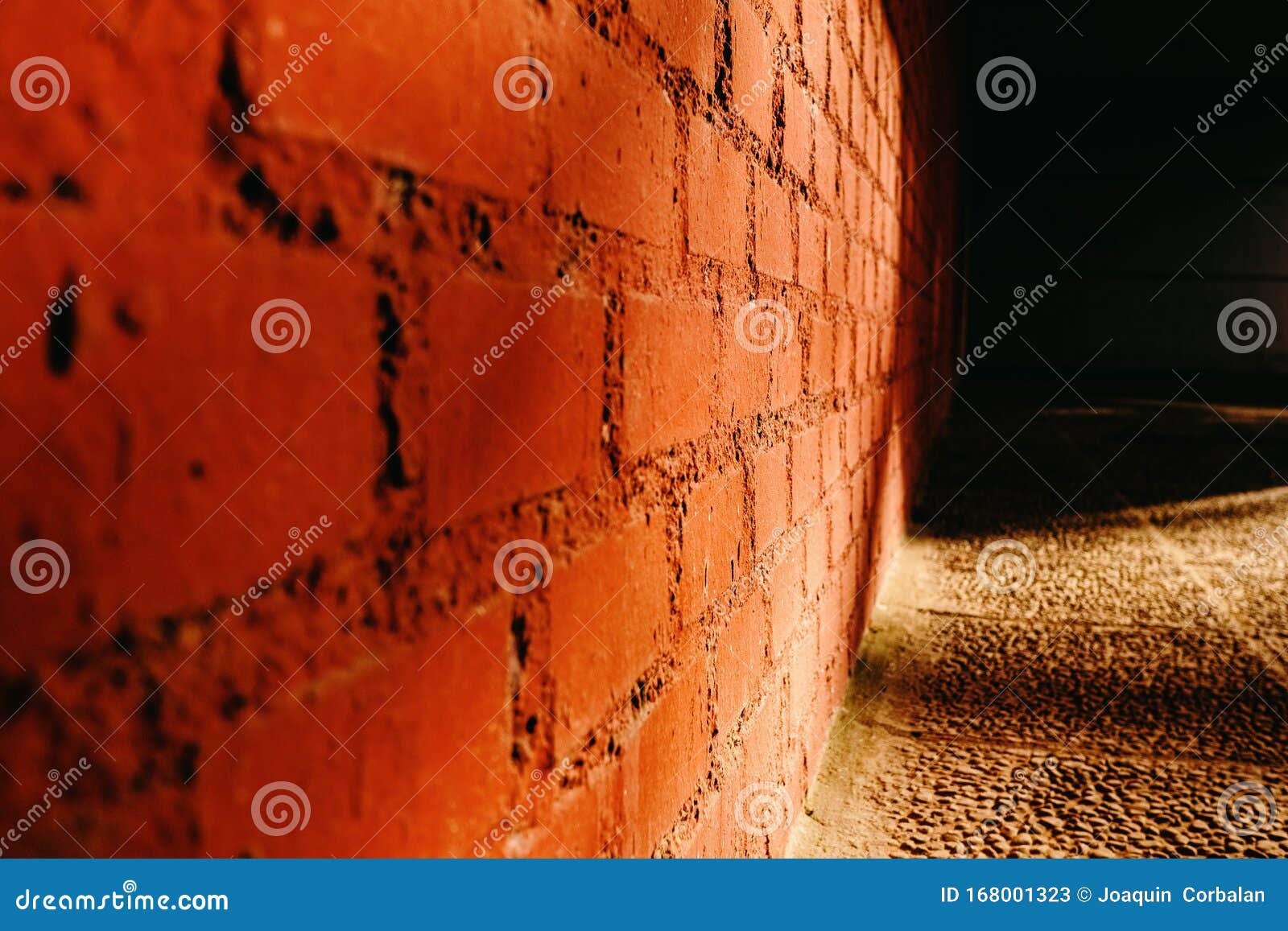 Solid Brick Background of a Sunlit Wall Stock Image - Image of ...
